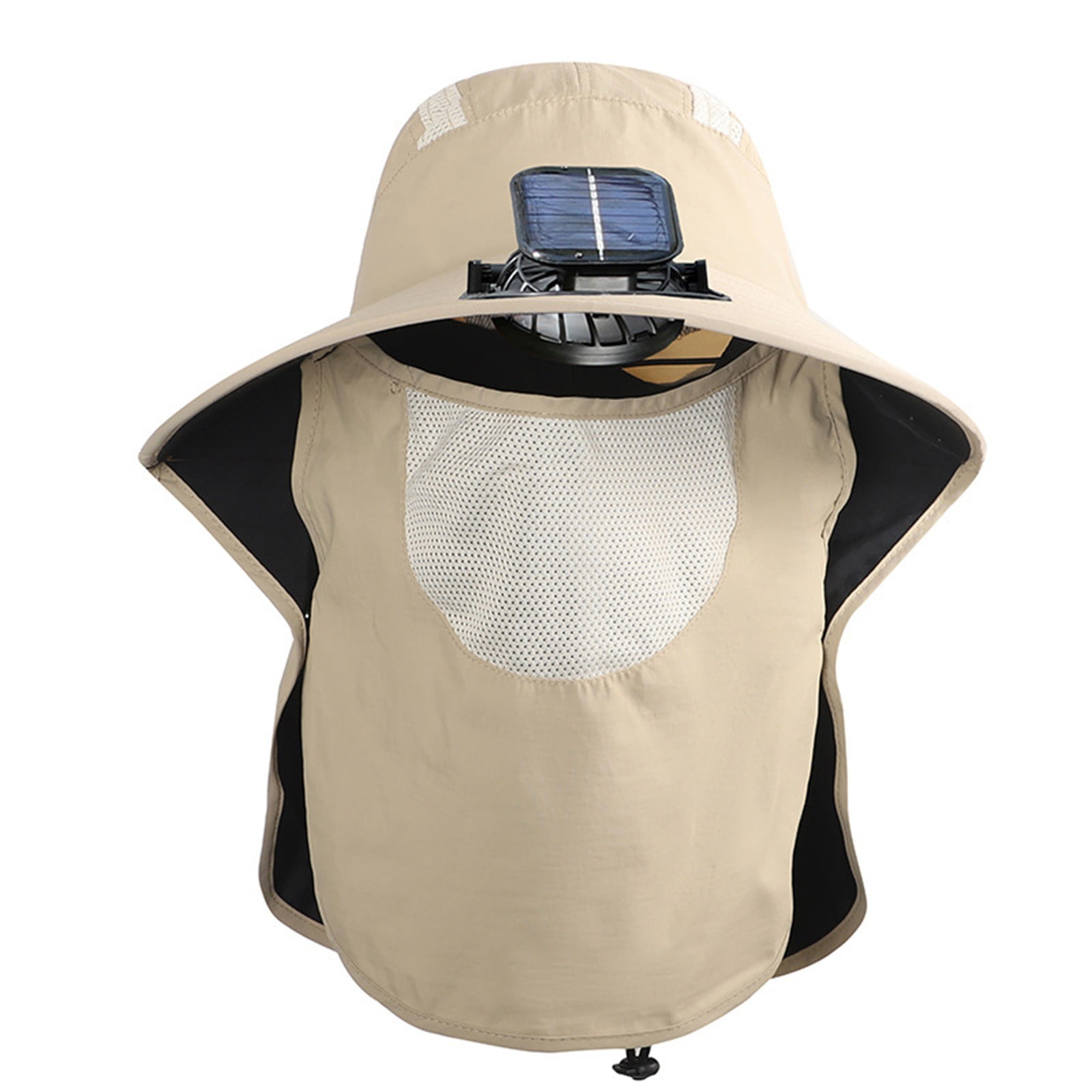 DAMAI Wide Brim UV Protection Solar Fan Hat with face mask,Sun Hat with 1 Solar Powered Fans ...