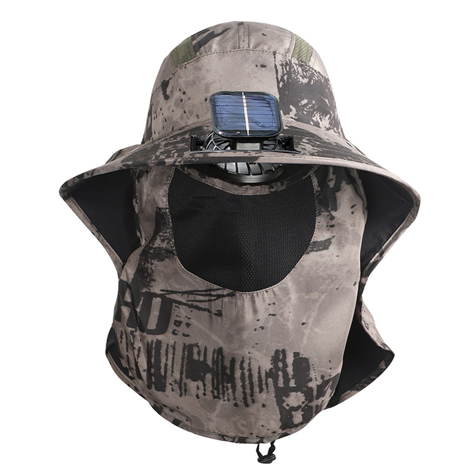 DAMAI Wide Brim UV Protection Solar Fan Hat with face mask,Sun Hat with ...