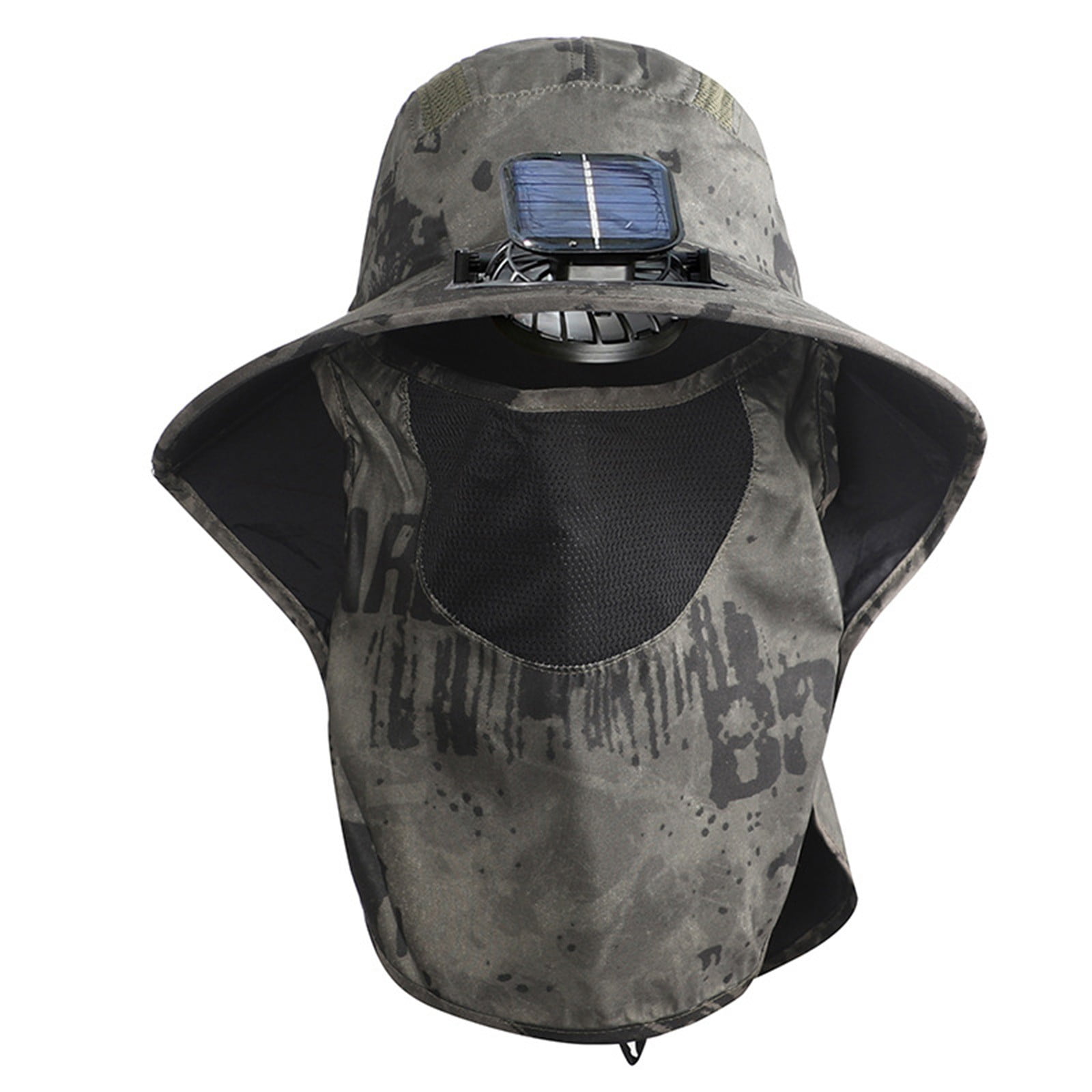 DAMAI Wide Brim UV Protection Solar Fan Hat with face mask,Sun Hat with ...