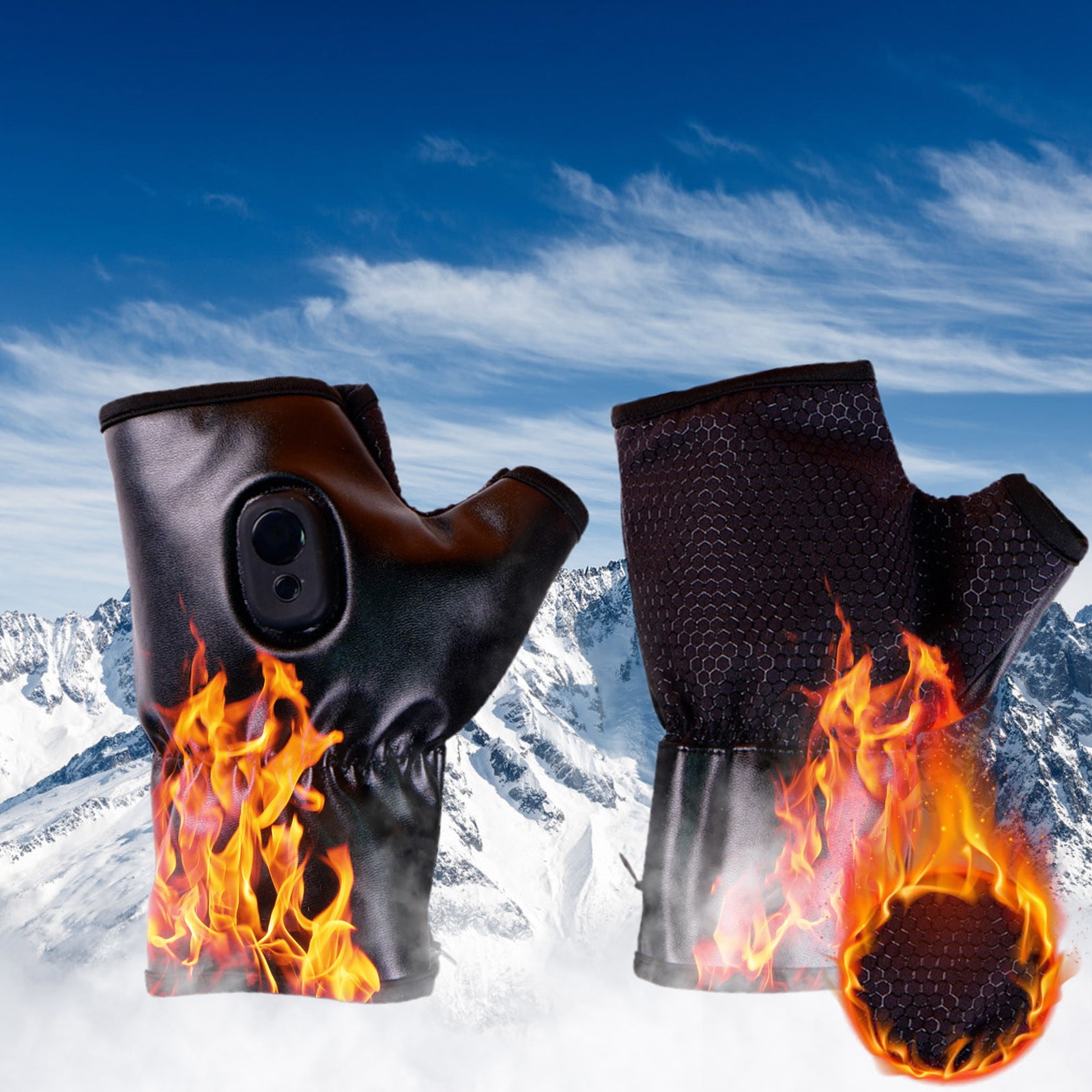 DAMAI Winter Heating Gloves USB Charging Wireless Heating Gloves ...