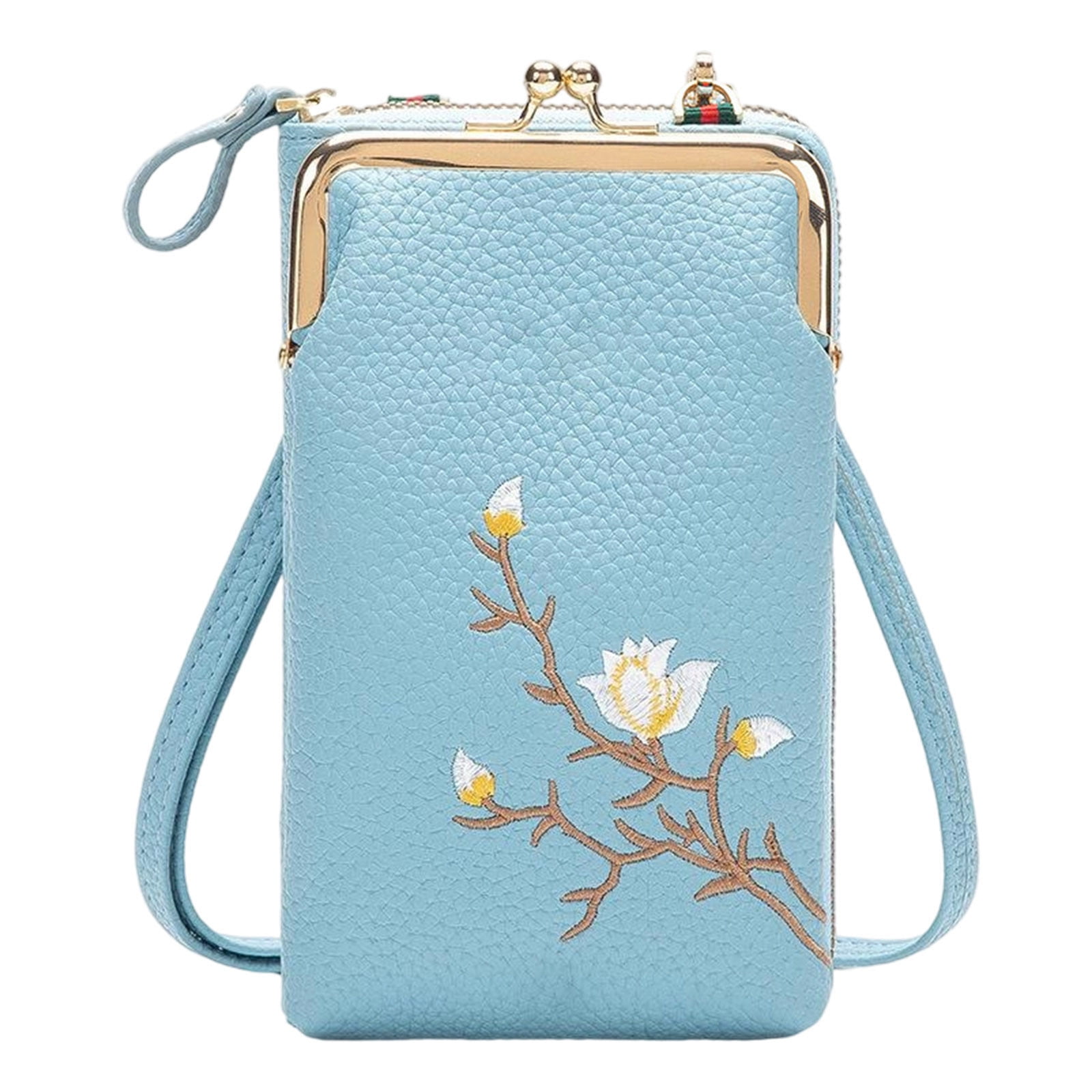 DAMAI Women Sling Cross-Body Wallet with Mobile Cell Phone Holder ...