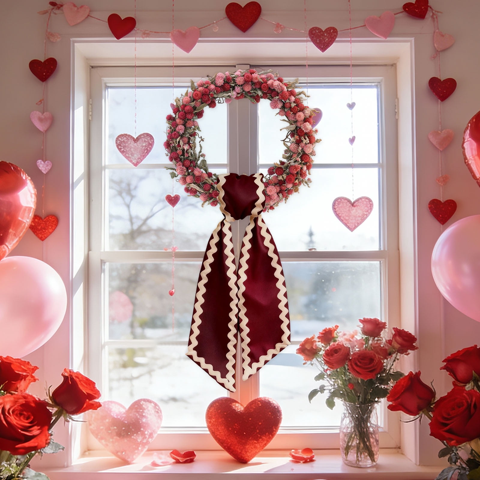 DAMAI Wreath Sash for Front Door, Cotton Wreaths Satin Sash Burlap ...