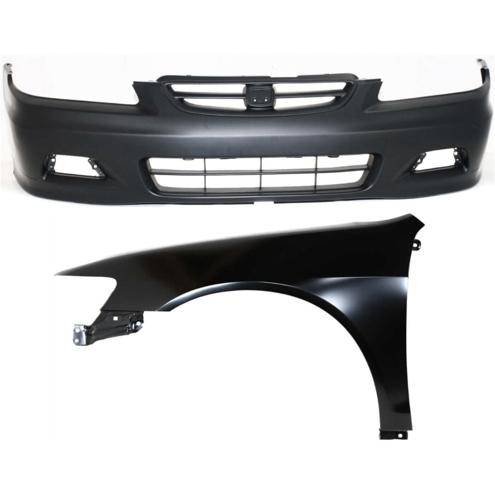 DAMAIJOY 2pcs Front Primed Bumper Cover Fascias with Quarter Panel with ...