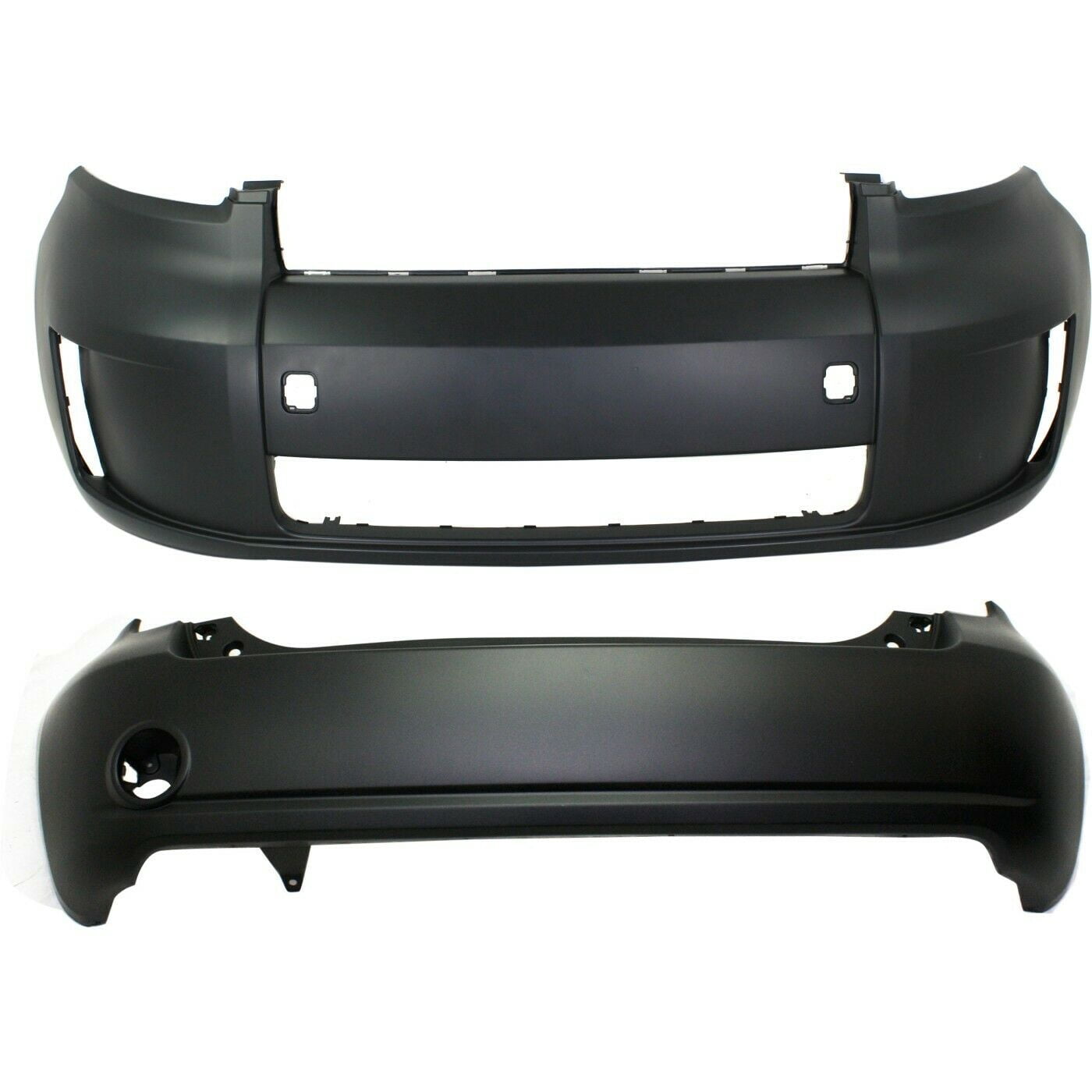 DAMAIJOY 2pcs Front & Rear Primed Plastic Bumper Cover Facials with ...