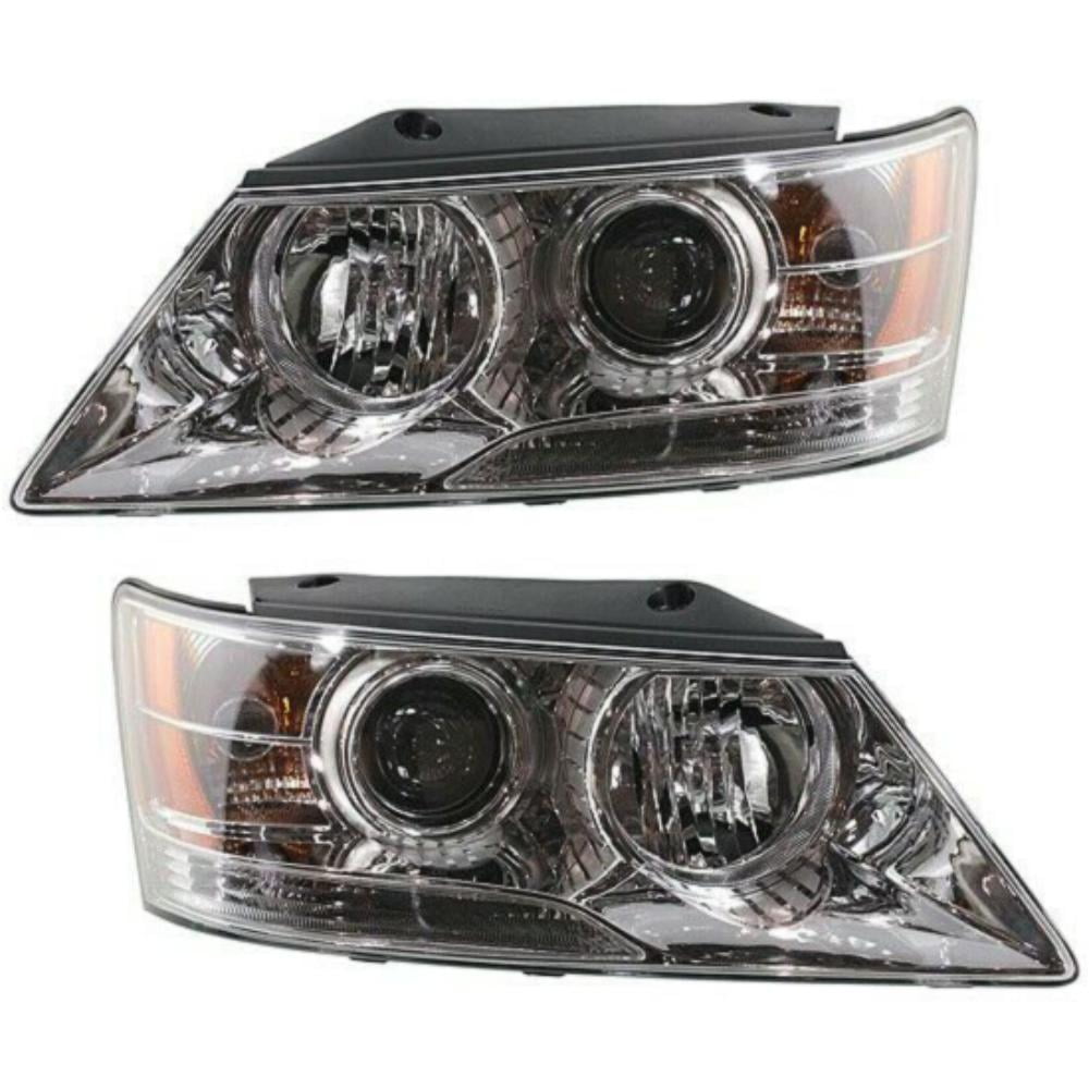 DAMAIJOY 2pcs Headlight Bulb Left Right Side Clear Lens Headlamp with ...