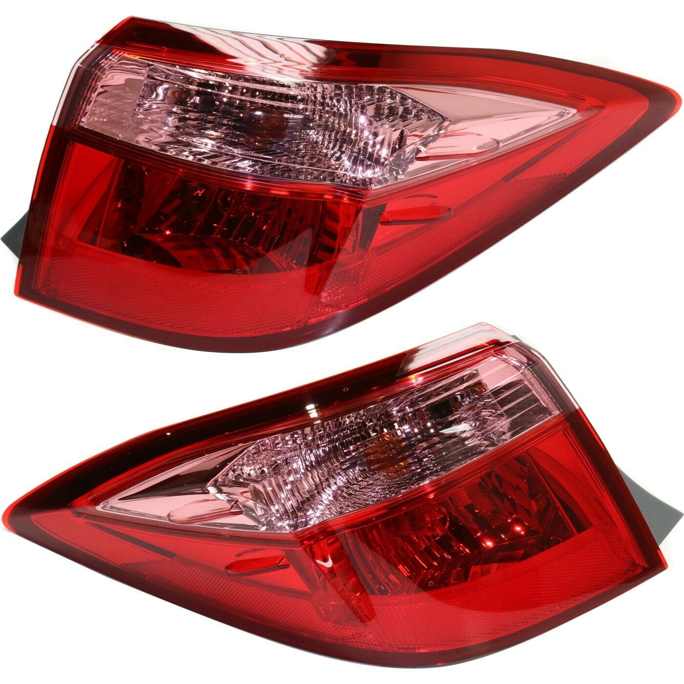 DAMAIJOY 2pcs Tail Light Bulb Driver Passenger Side Clear & Red Lens W ...