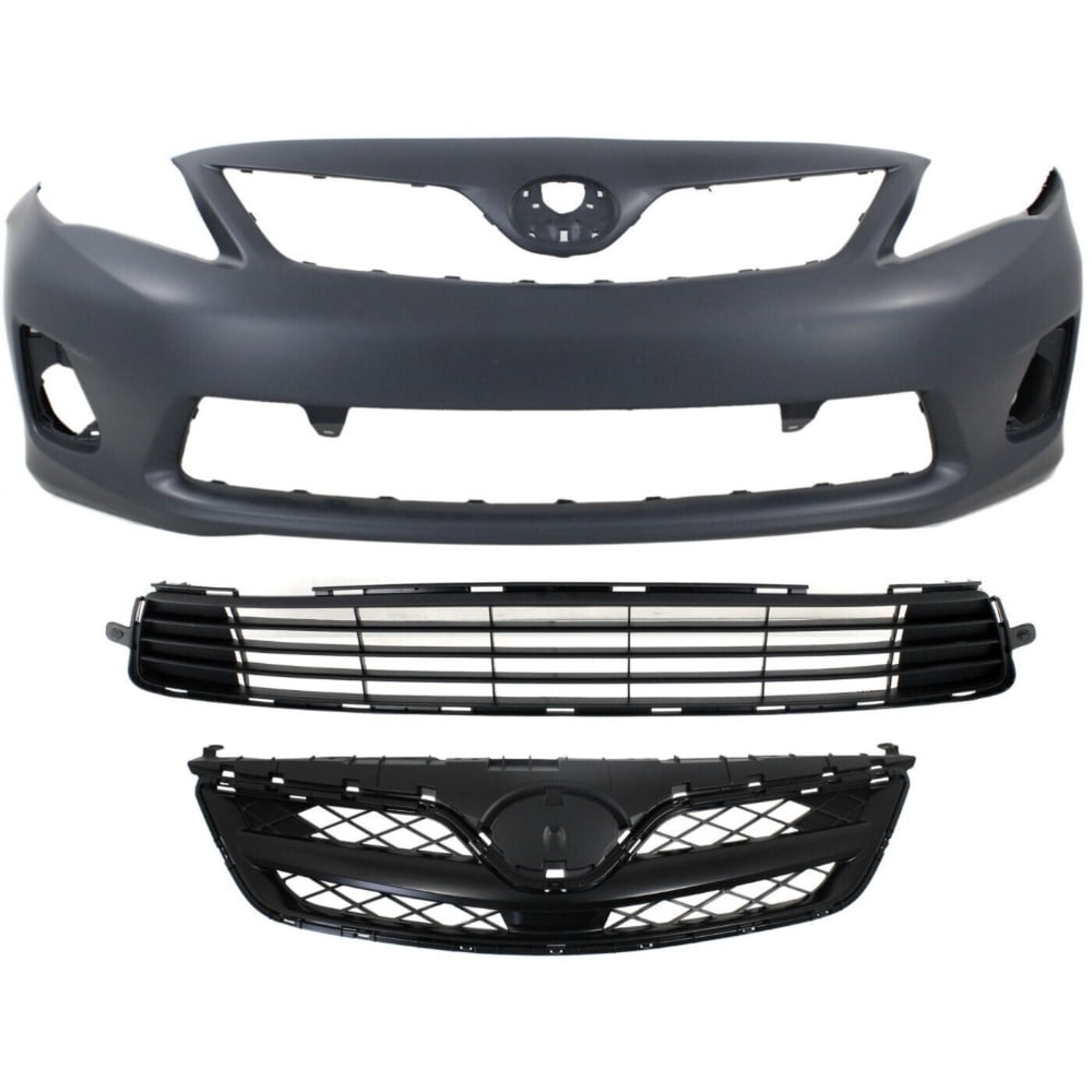DAMAIJOY 3pcs Front Primed Bumper Cover Fascias Without Spoiler Holes ...