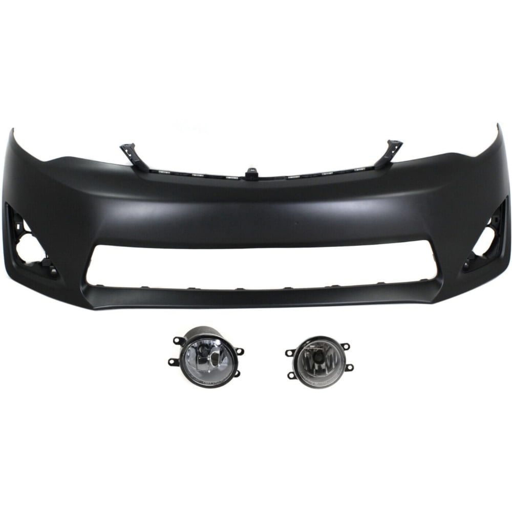 DAMAIJOY 3pcs Front Primed Bumper Cover Fascias with Fog Lights with ...