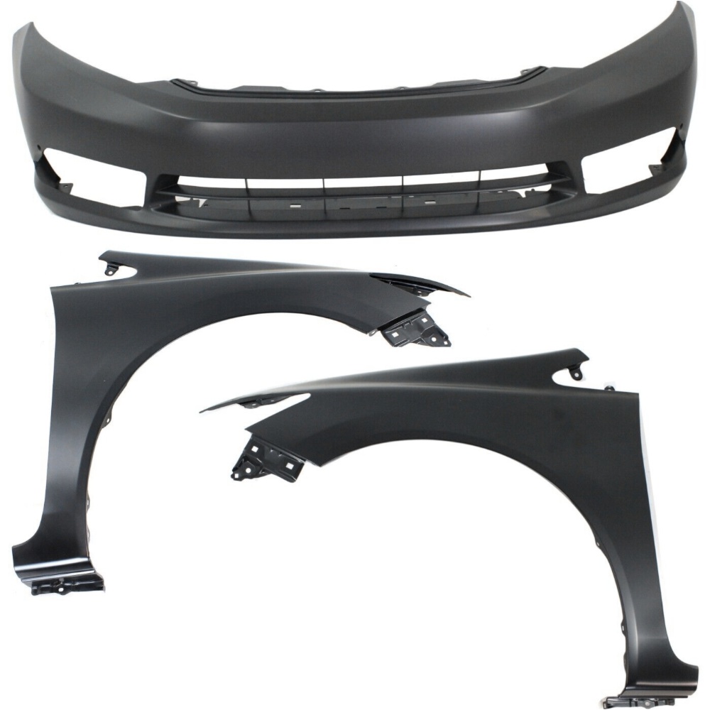 DAMAIJOY 3pcs Front Primed Bumper Cover with Quarter Panel Kit 4-Door ...
