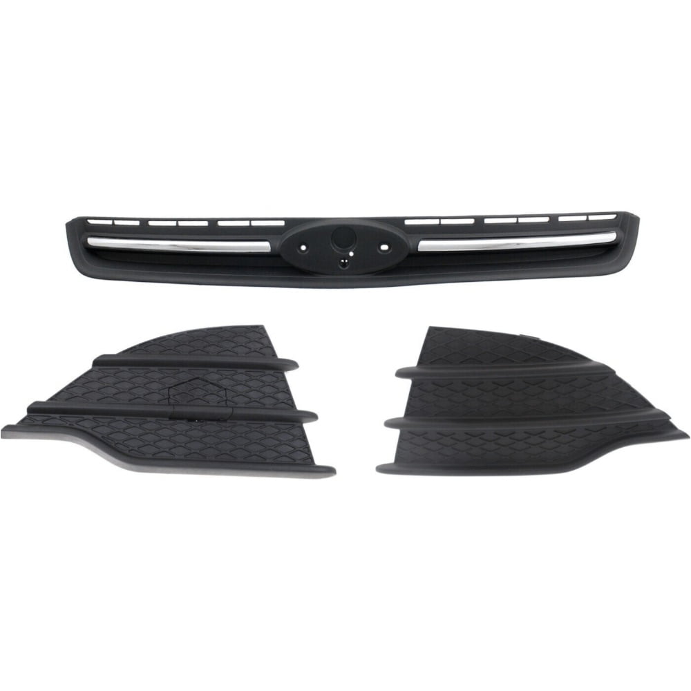 DAMAIJOY 3pcs Grille Assembly Painted Black and Insert with Chrome ...