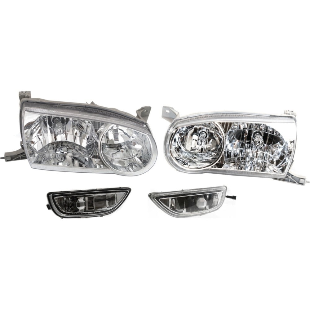 DAMAIJOY 4pcs Headlight Left Right Side Clear Lens W/ Bulb Headlamp for ...