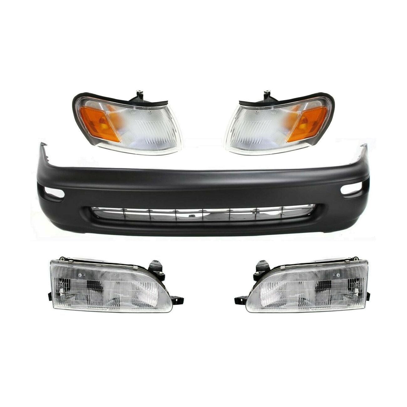 DAMAIJOY 5pcs Front Primed Bumper Cover Kit Assembly for Toyota for ...