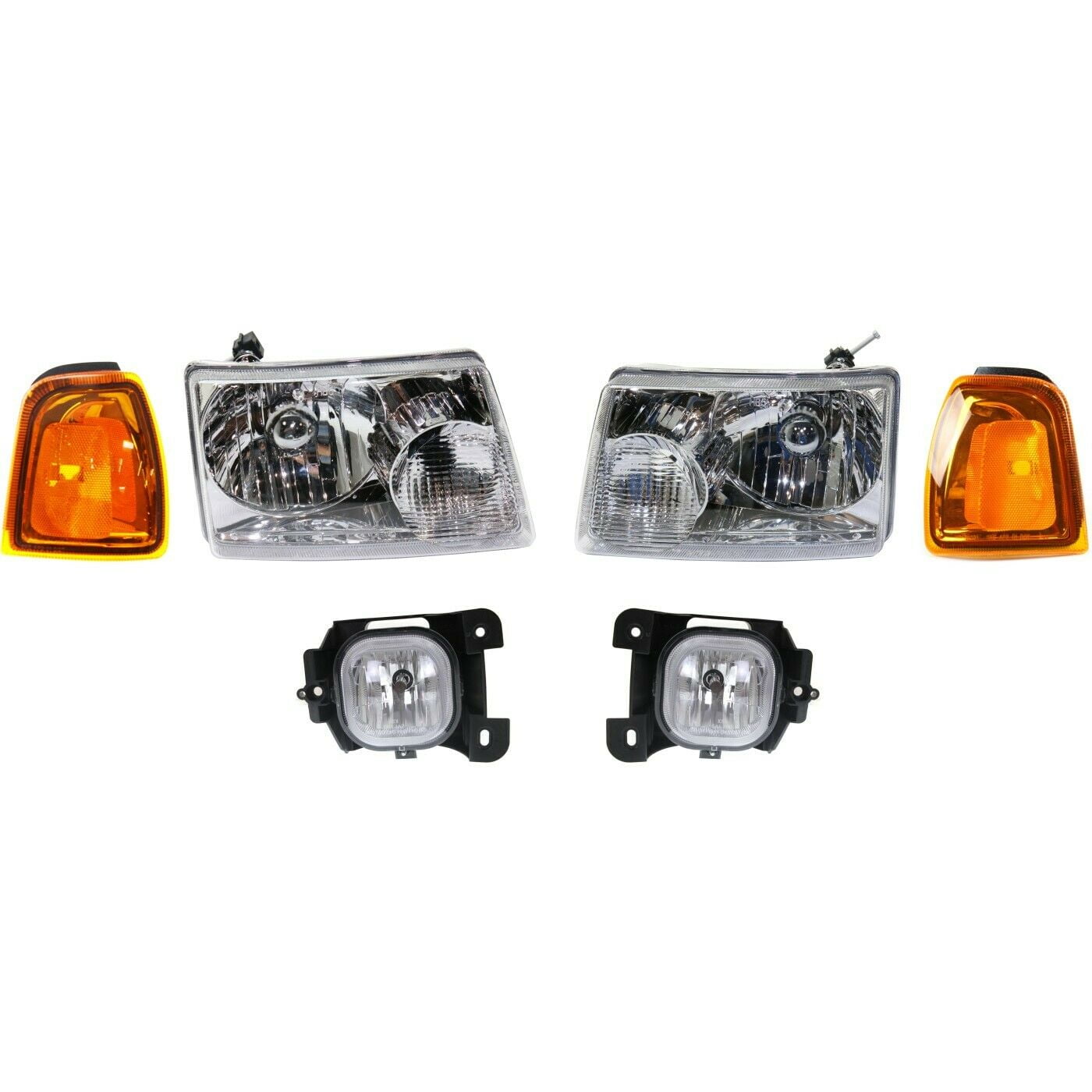 DAMAIJOY 6pcs Headlight Bulb Driver Passenger Side Clear Lens ...
