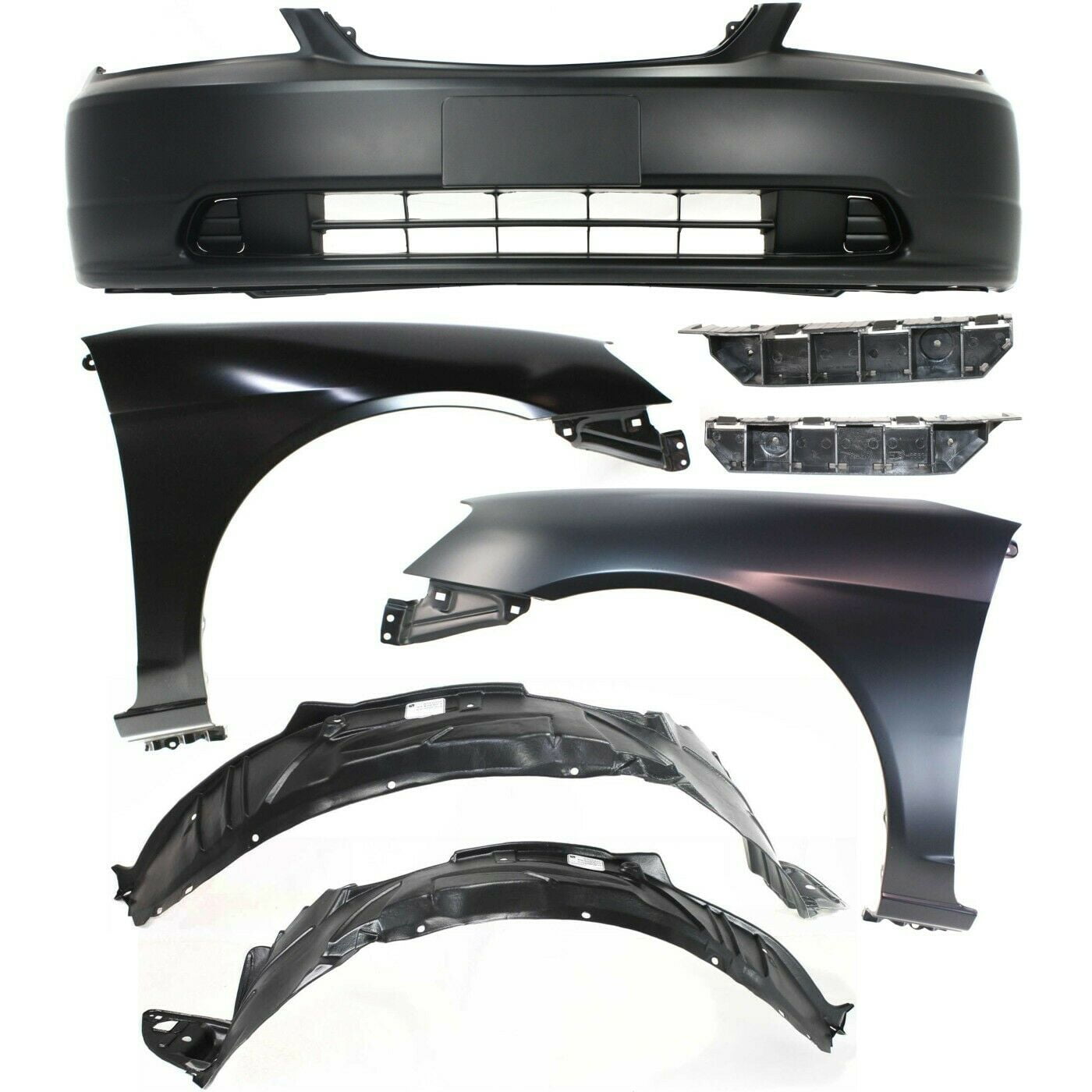 DAMAIJOY 7pcs Front Steel / Plastic Bumper Cover Kit with Quarter Panel ...