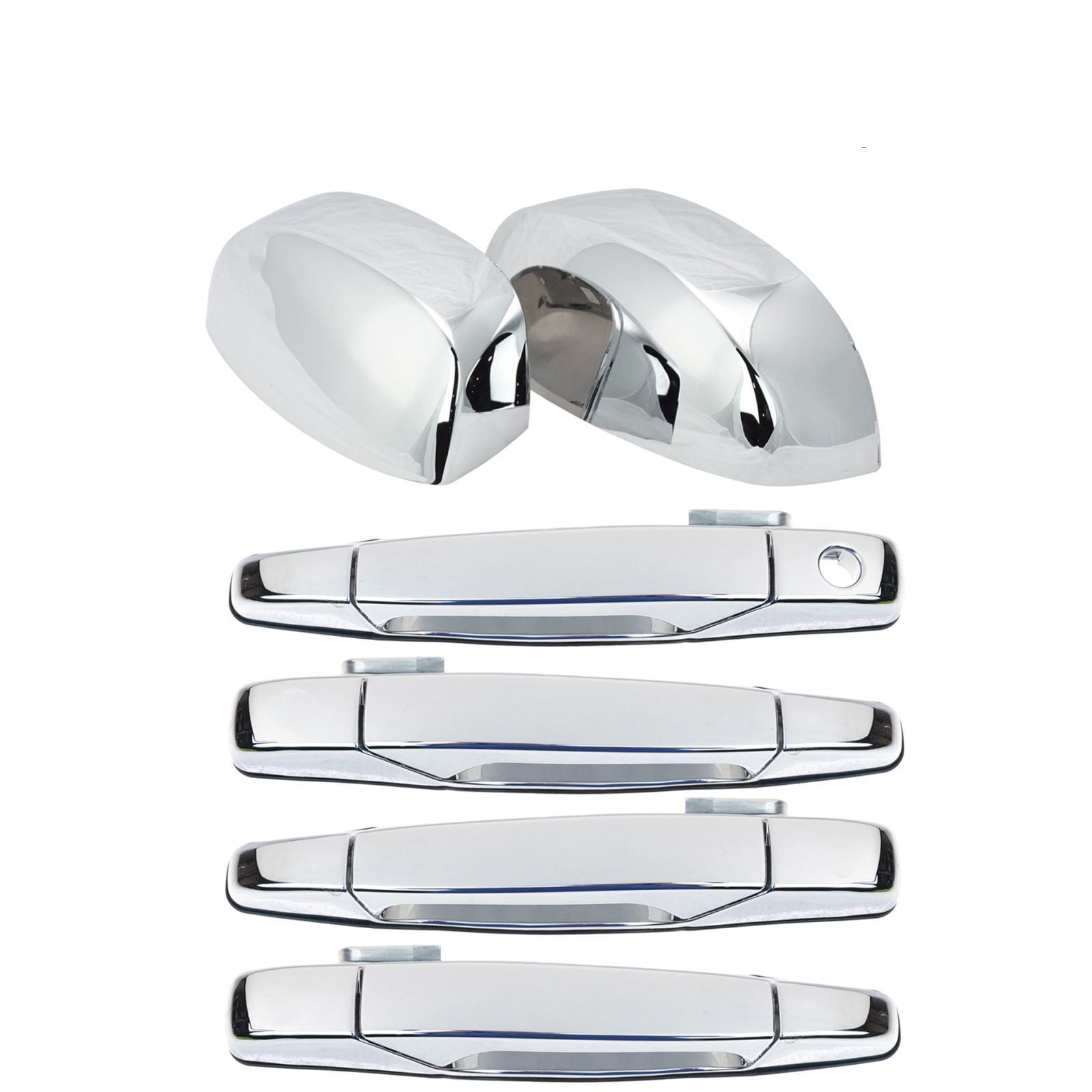 DAMAIJOY Chrome Outside Door Handles with Mirror Caps Trim Upgrade for ...