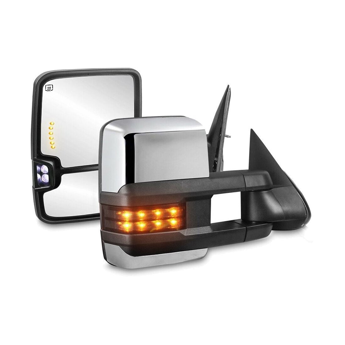 DAMAIJOY Chrome Power Heated Tow Mirrors Front Left Right Plastic for ...