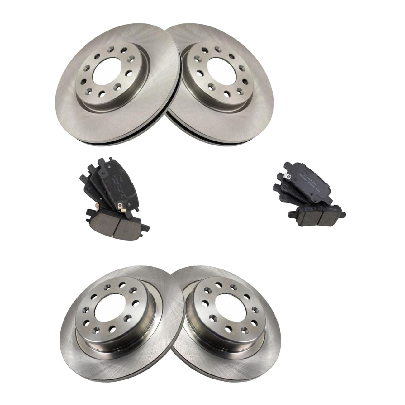 DAMAIJOY Disc Brake Rotor and Pad Set Kit Front Rear Side Smooth ...