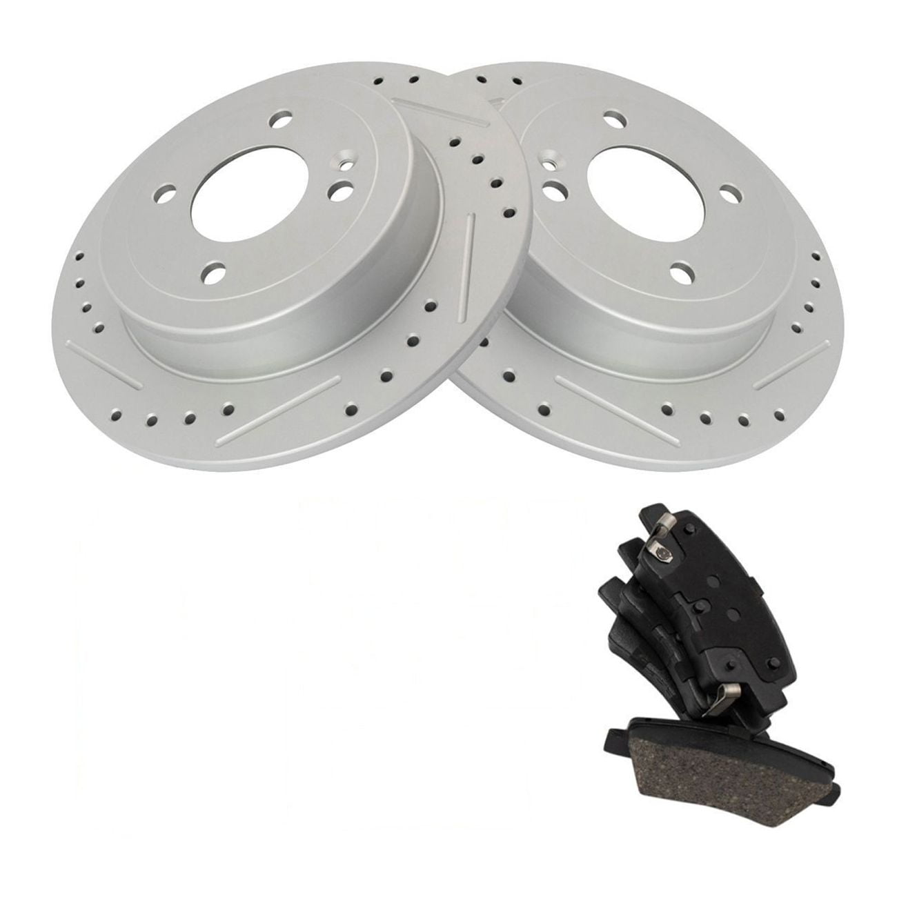 DAMAIJOY Disc Brake Rotor and Pad Set Kit Rear Side Ceramic for Hyundai ...