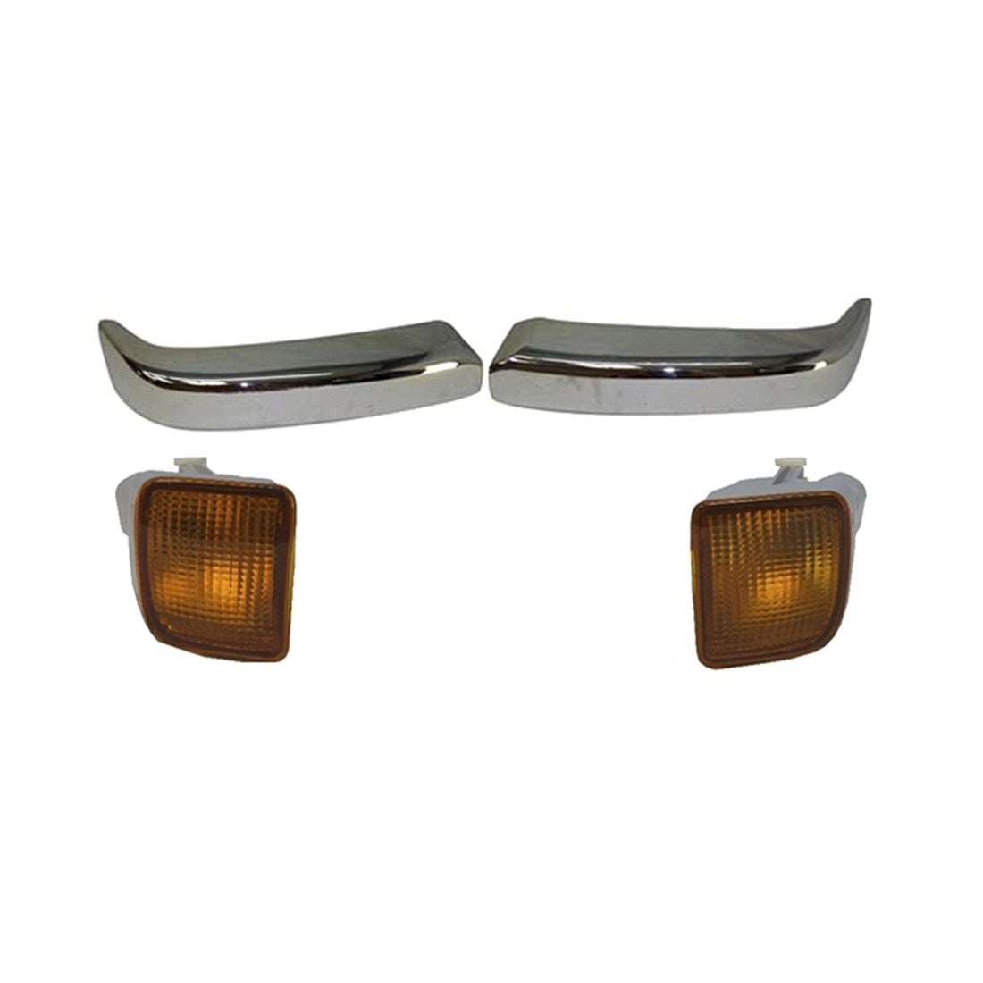 DAMAIJOY Front Bumper Chrome Trim Signal Light 4pcs for Toyota for ...