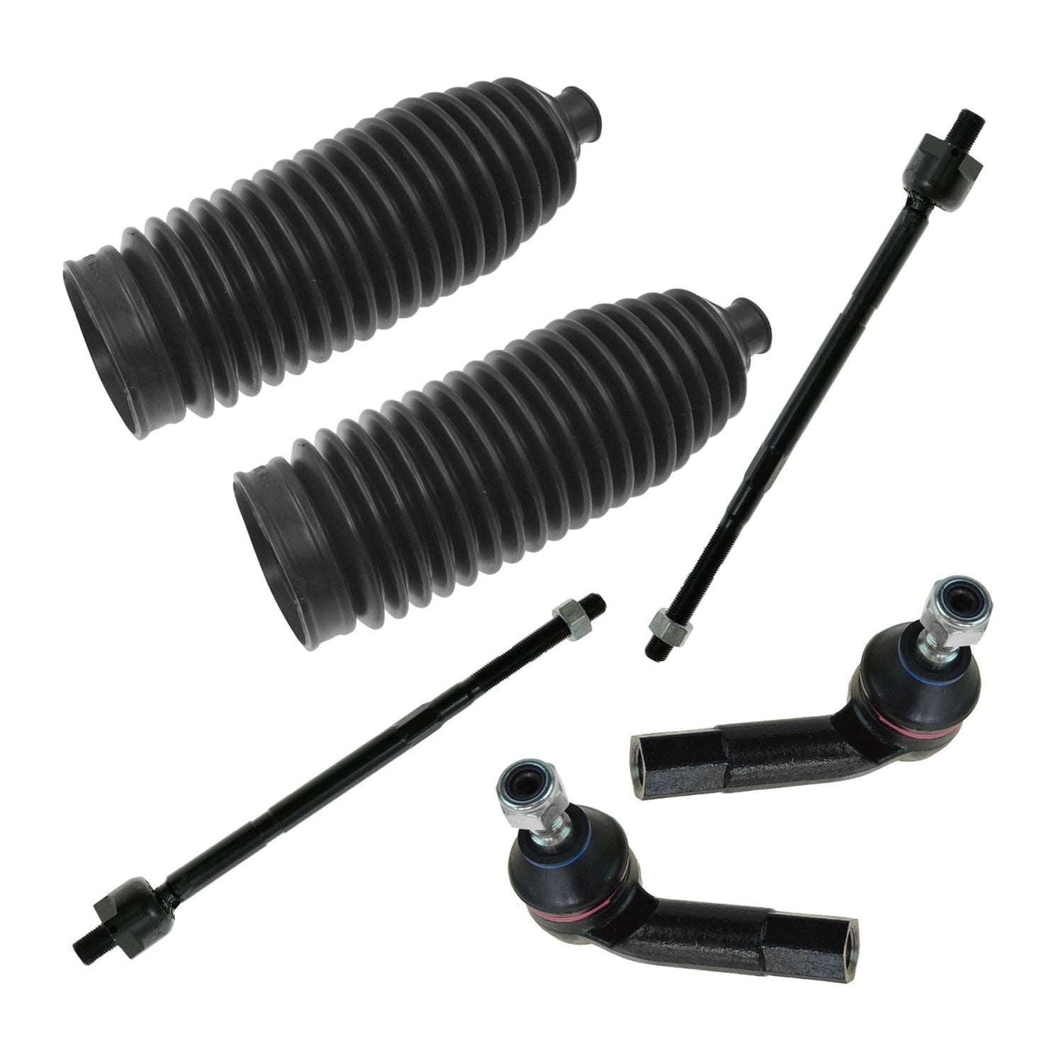DAMAIJOY Front Inner & Outer Tie Rods Steering Rack Bellows Boots Kit ...