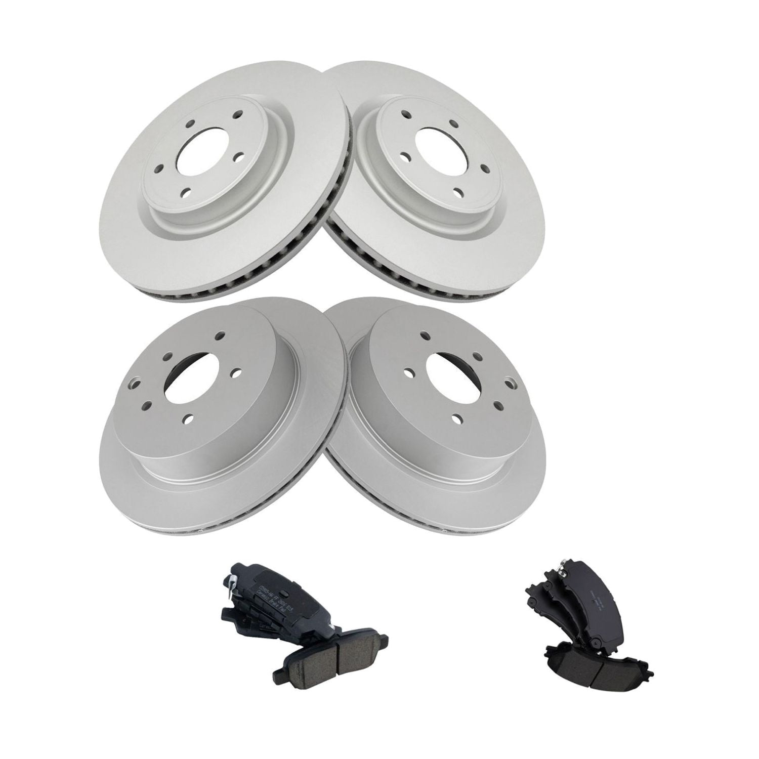 DAMAIJOY Front & Rear Ceramic Brake Pad & Coated Rotor Kit 5 Lug-Wheel ...
