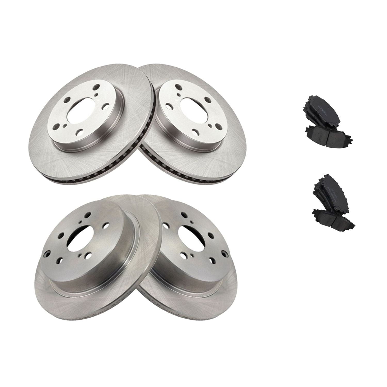 DAMAIJOY Front & Rear Ceramic Pad Rotor Drums & Brake Shoe Kit w/Fluids ...