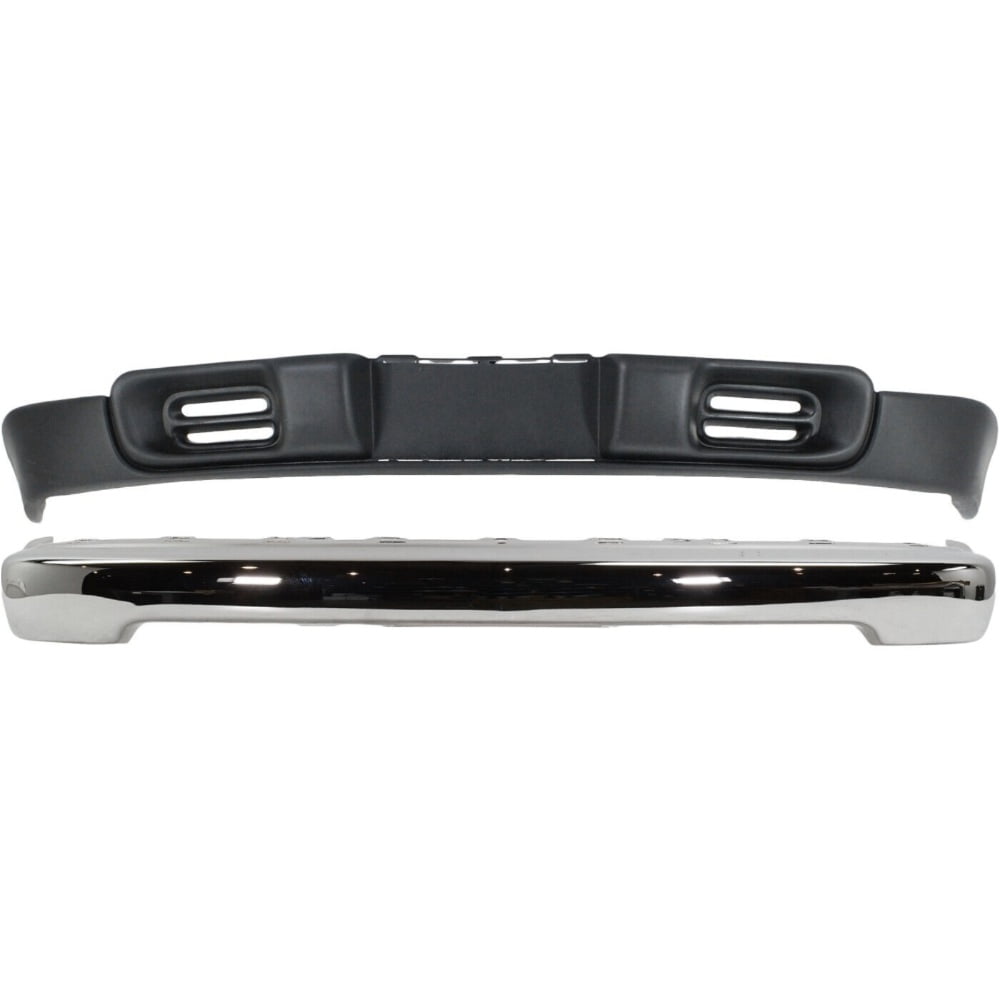 DAMAIJOY Set of 2 Bumper Face Bars Front Chrome for Chevy for S10 Base ...