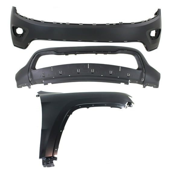 DAMAIJOY Set of 3 Bumper Covers Fascias Front for Jeep for Grand ...