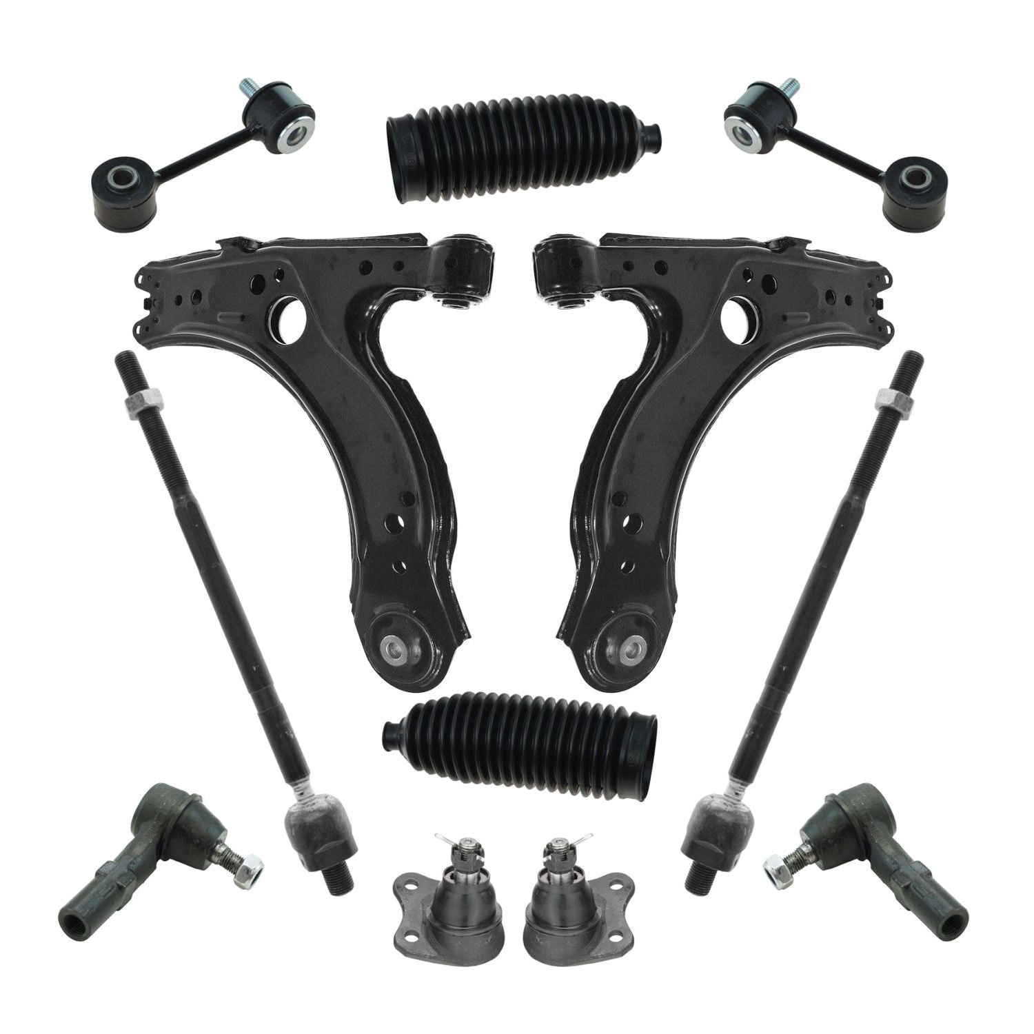 DAMAIJOY Steering Suspension Kit Ball Joints Control Arm Tie Rod Sway ...