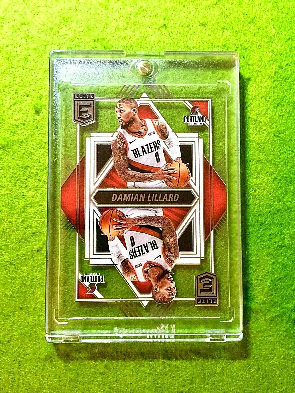 DAMIAN LILLARD CLEAR CARD JERSEY #0 BLAZERS SP 2021-22 Elite DECK ...