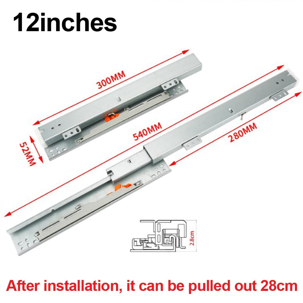 DAMIFU 1 pair of underfloor rails floor mounted drawer slides with ...