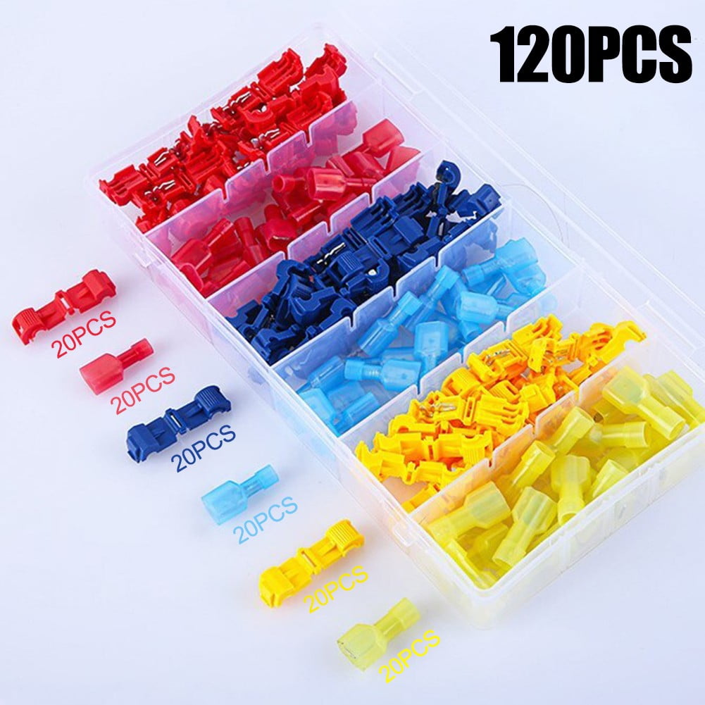 DAMIFU 120PCS Quick Splice Lock T-Tap Wire Crimp Cable Terminals ...