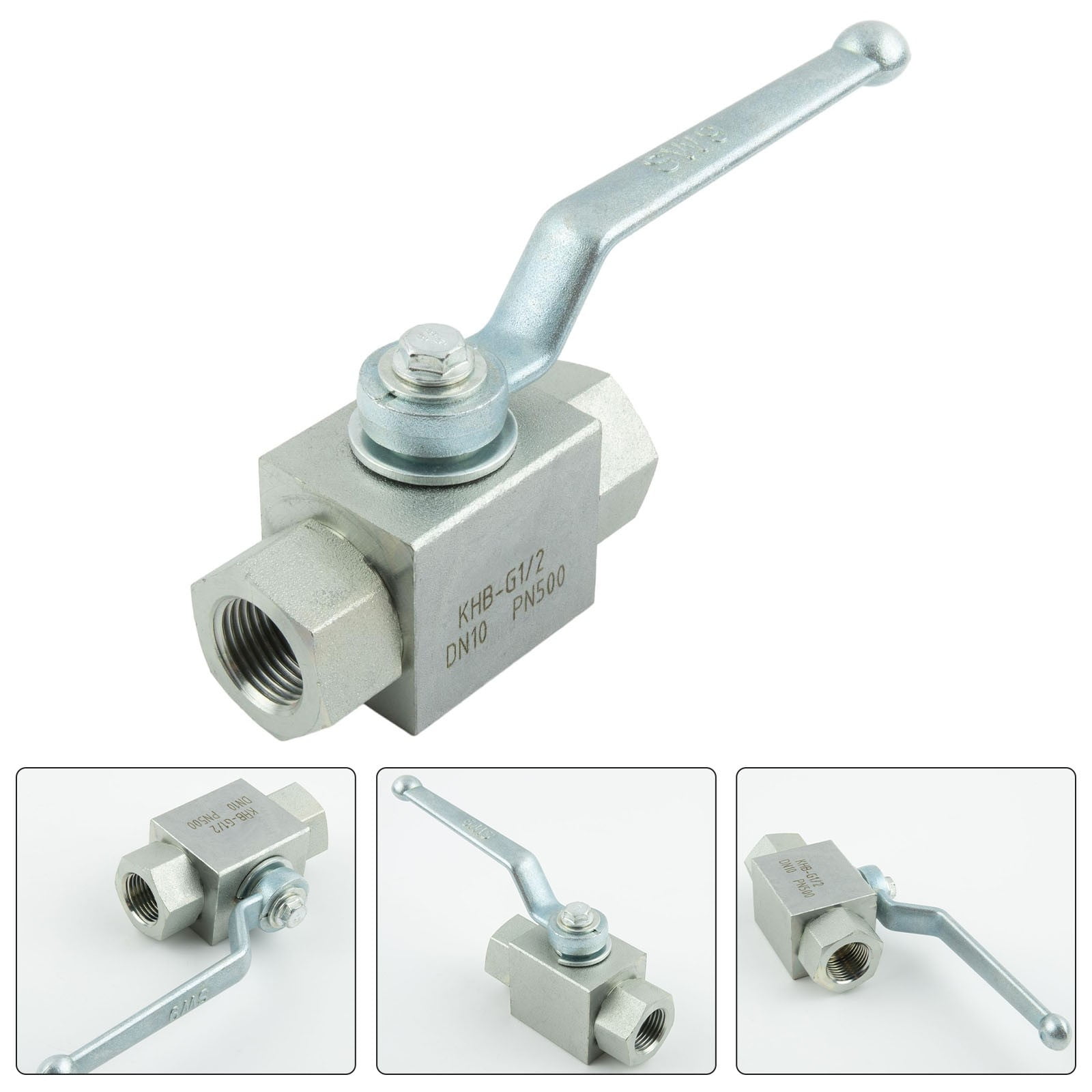 DAMIFU 1pc 2-Way 500 Bar Carbon Steel High Pressure Hydraulic Ball ...