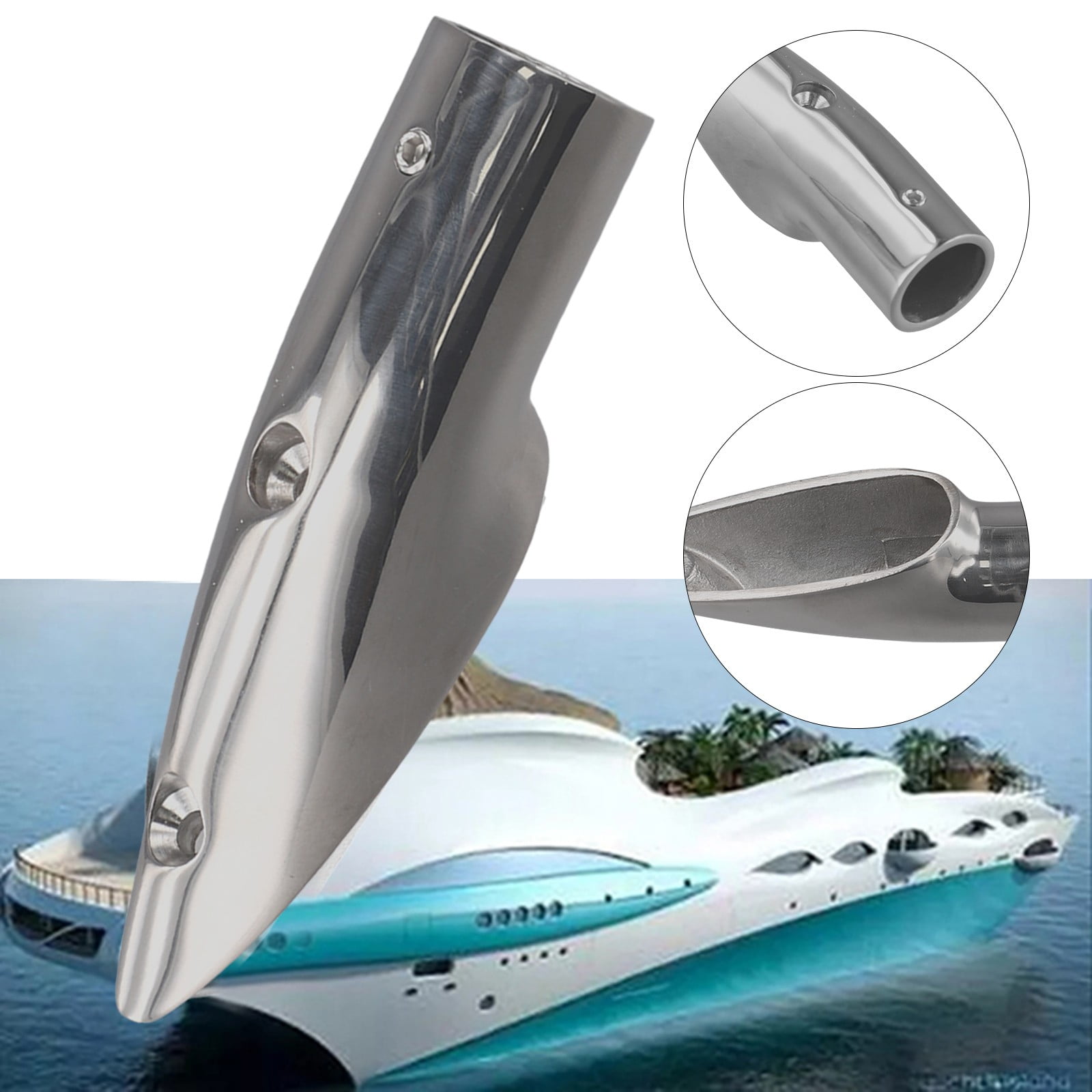 DAMIFU 1pcs for Marine Boat Handrail Rail End 22mm Tubing 316 Stainless ...