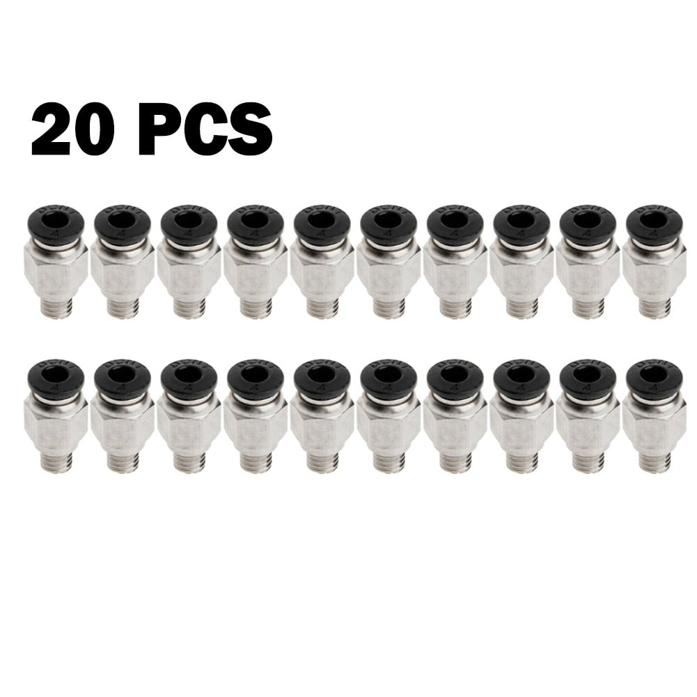 DAMIFU 20pcs Pneumatic Connector Air Fitting PC4-M6 Aperture 4mm For ...