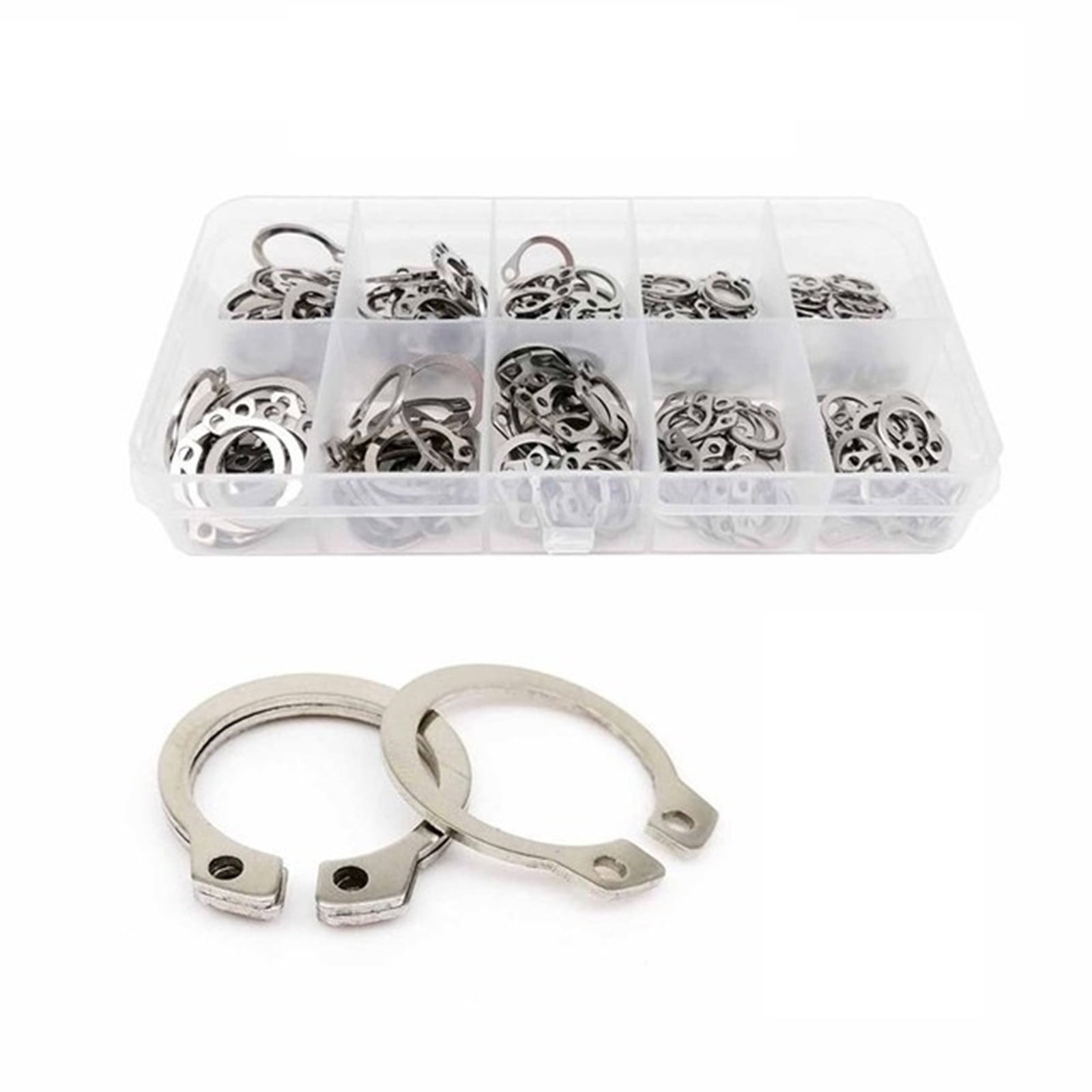 DAMIFU 250pcs M6-M15 Stainless Steel Shaft Bearing Snap Ring C Type ...