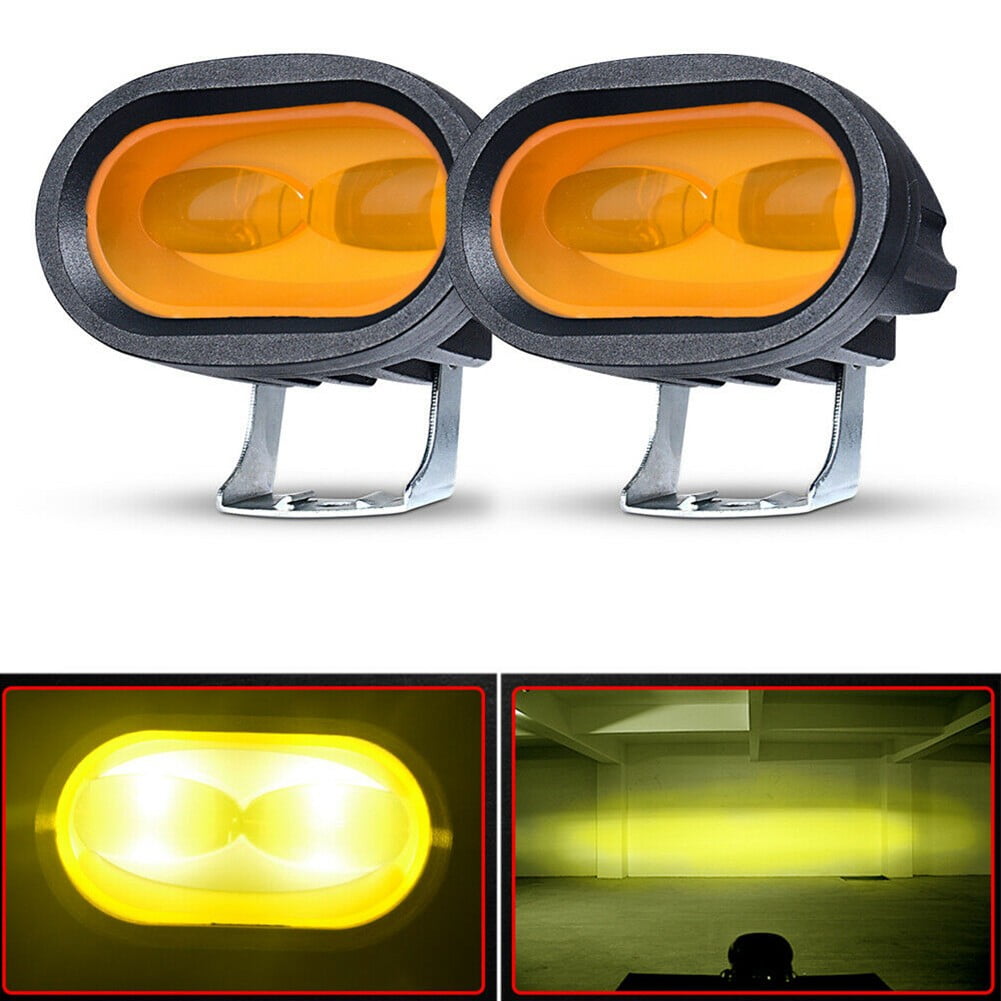 DAMIFU 2PC LED Work Light Bar Yellow Spot Fog for Pods Driving Amber ...