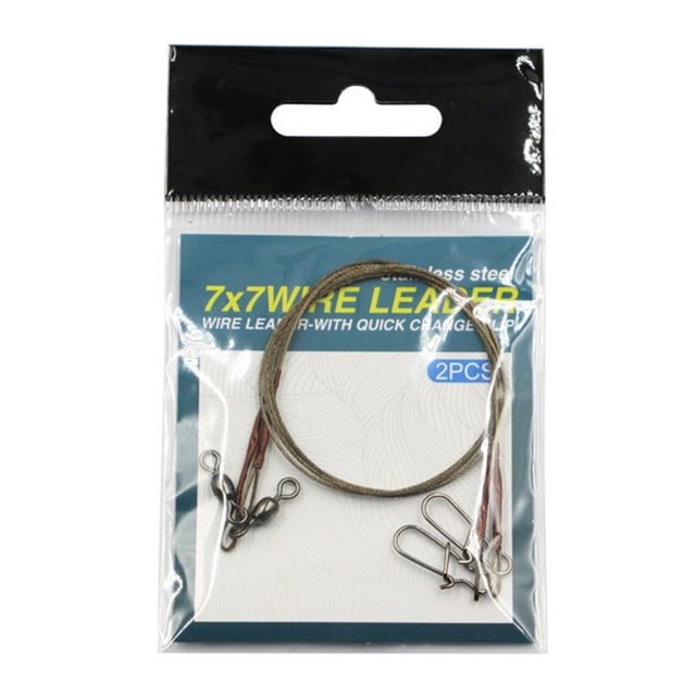DAMIFU 2x Fishing Steel Wire Leader Line With Swivel Duo-Lock Snap for ...