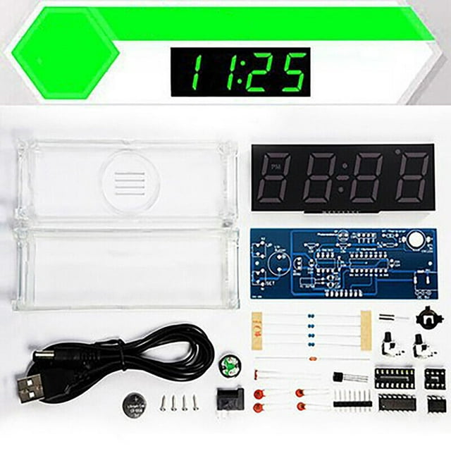 Damifu 4 Digit Electronic Clock Diy Clock Kit Digitaltube Temperature Alarm Week Display 51 Mcu