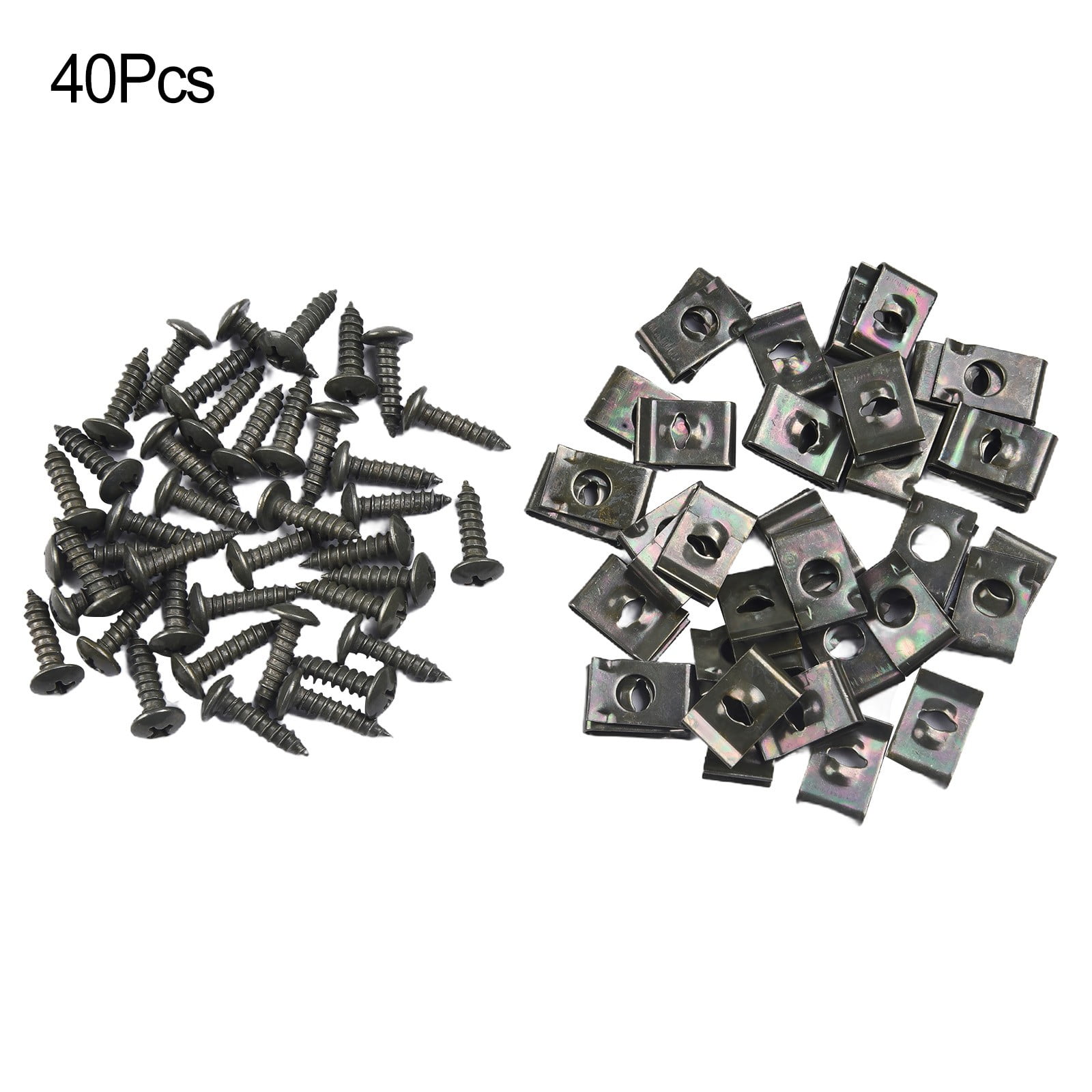 DAMIFU 40 Set U Shape Clips Fastener Self-Tapping Screws Crosshead 6Mm ...