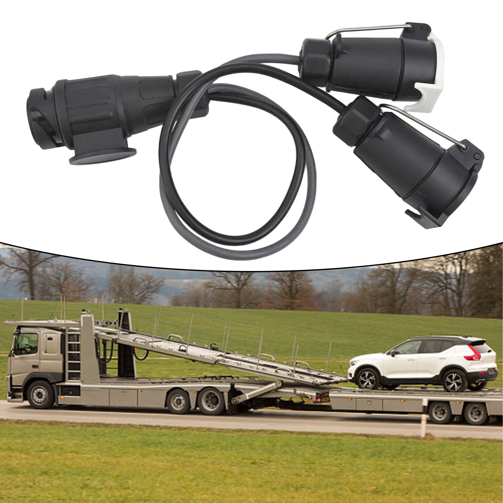 DAMIFU 7Pin 12V Trailer Adapter Towing for Semi‑trailer Trailer Socket ...