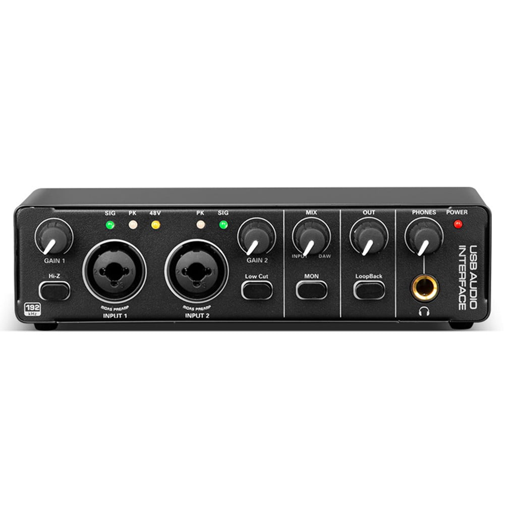 SPRING Audio Interface 24bit/192Khz Professional Recording Sound Card For Guitar live - Walmart.com