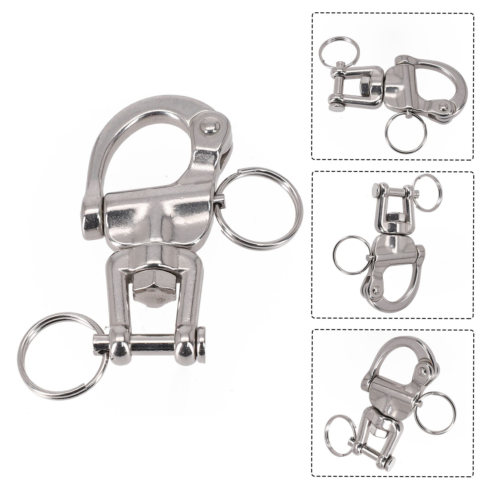Marine Grade Snap Shackle MarineNow 316 Stainless Steel Jaw Swivel Bail ...
