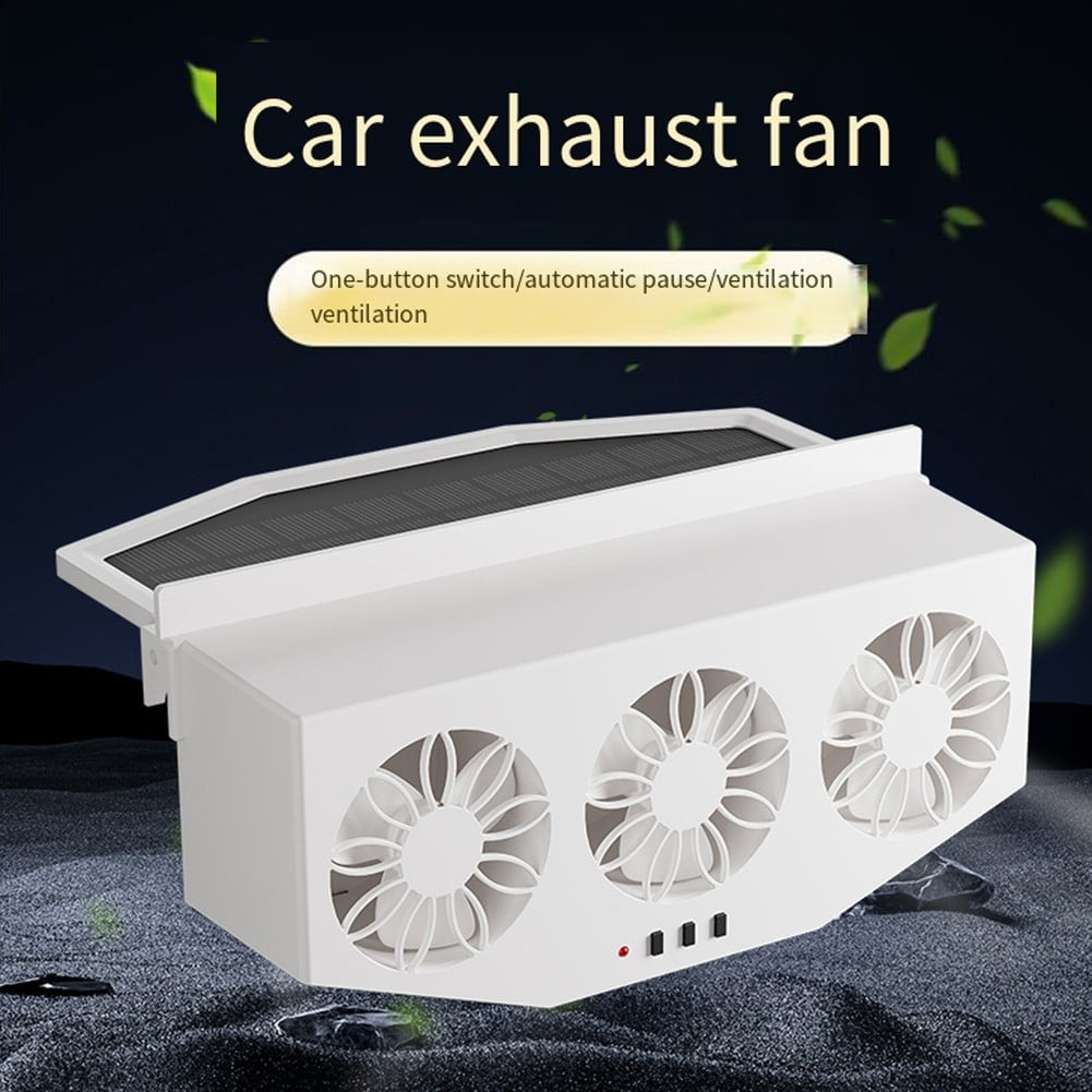 DAMIFU Car Exhaust Fan Solar Air Circulation Cooling High Wind 3 Head ...