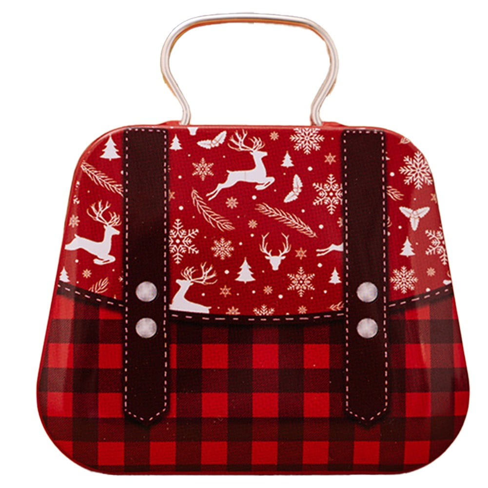 DAMIFU Christmas Cookie Box, Handbag Shaped Xmas Cookie Box Metal Xmas ...