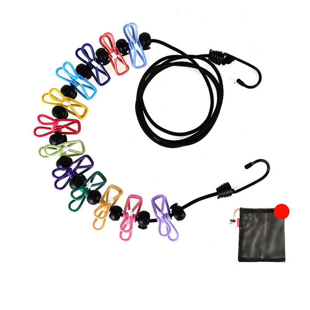 DAMIFU Clotheslines with 12 Clips Outdoor Positioning Buckle ...
