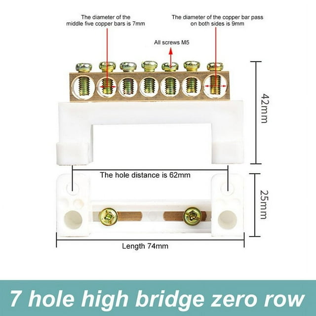 DAMIFU Copper Ground Terminal Row with Screws for Easy Installation in ...