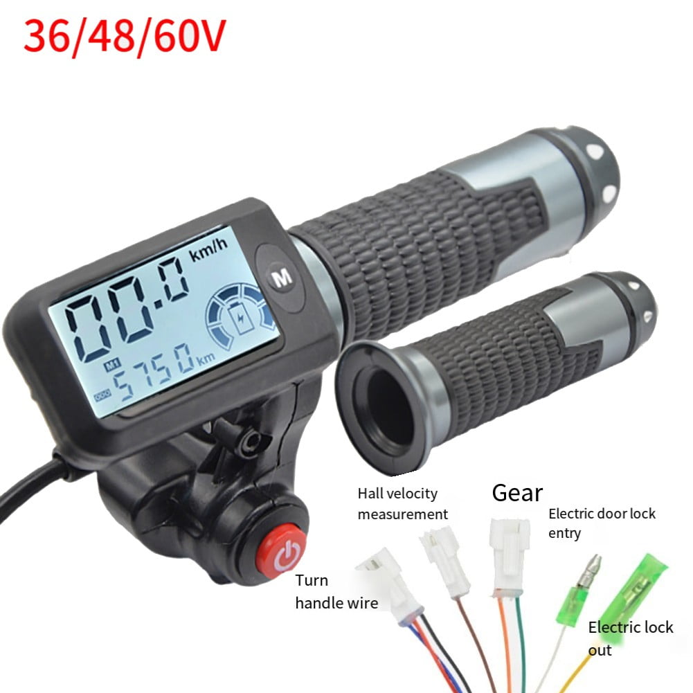 DAMIFU Electric Bicycle Throttle Grip 36-60V Speed Control LCD Screen ...