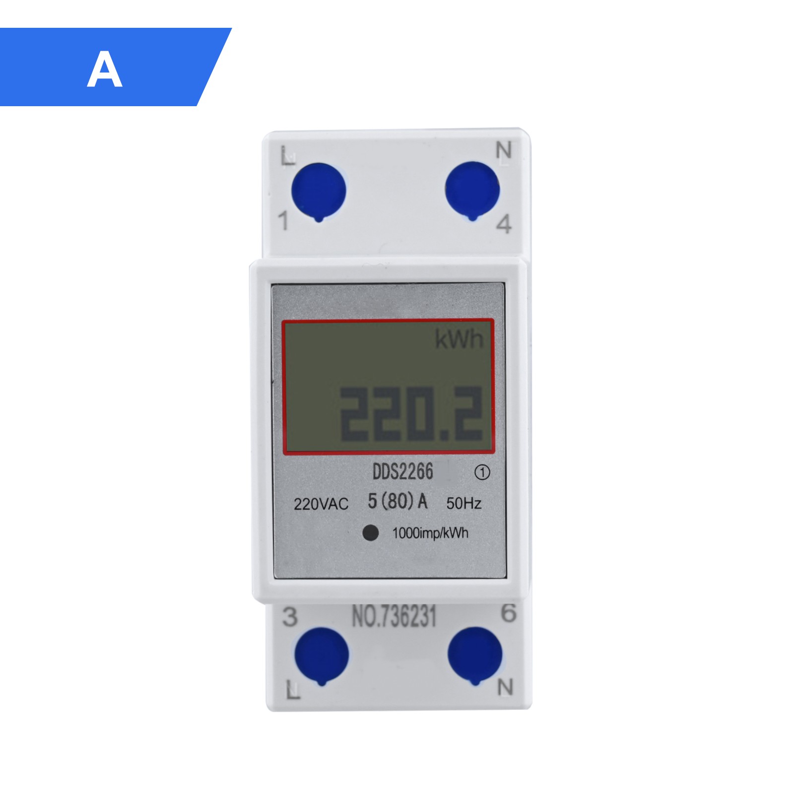 DAMIFU Electric Meter Din Rail Single Phase LCD Digital Power ...