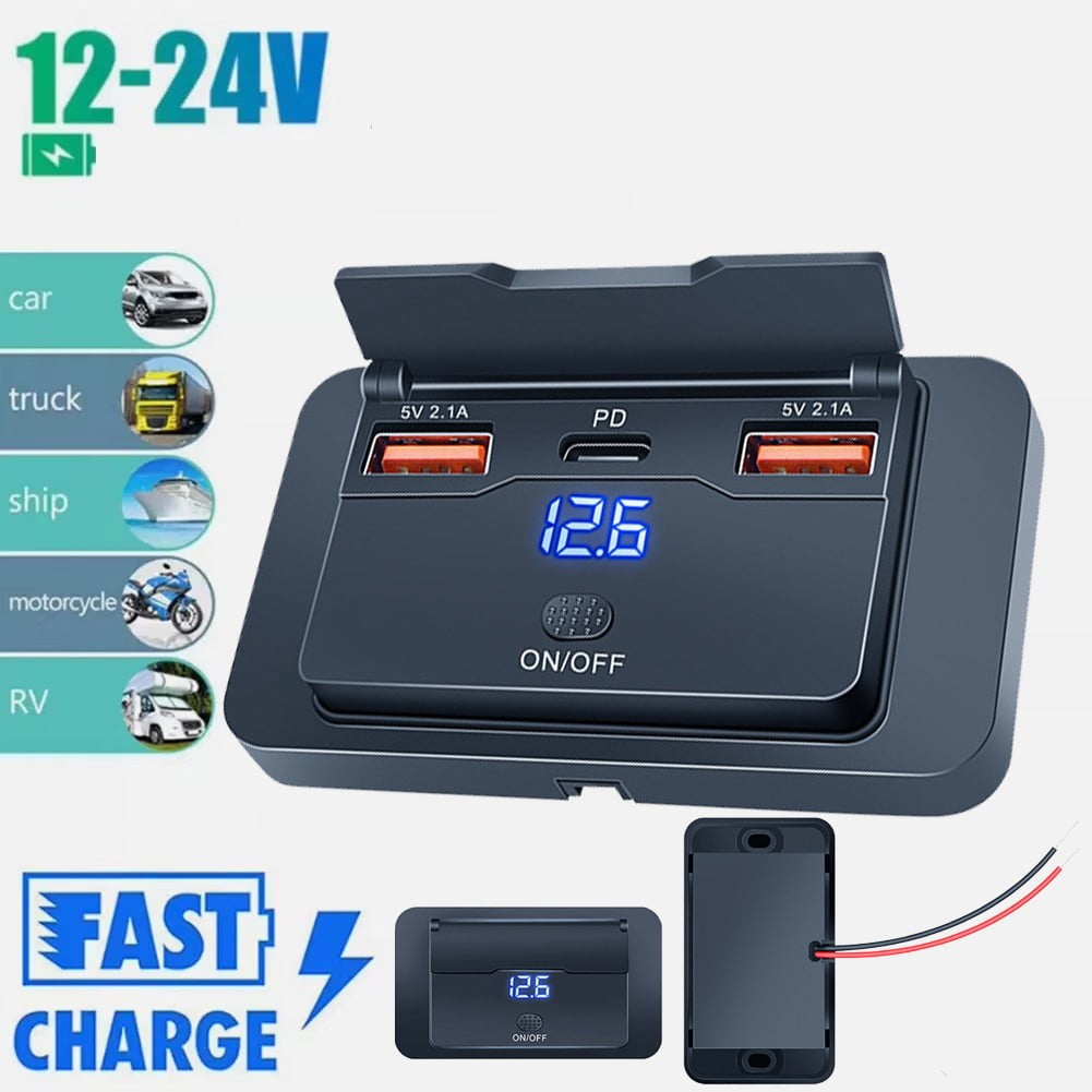DAMIFU Fast Charging USB Charger Panel for Cars RVs Trucks with Easy ...